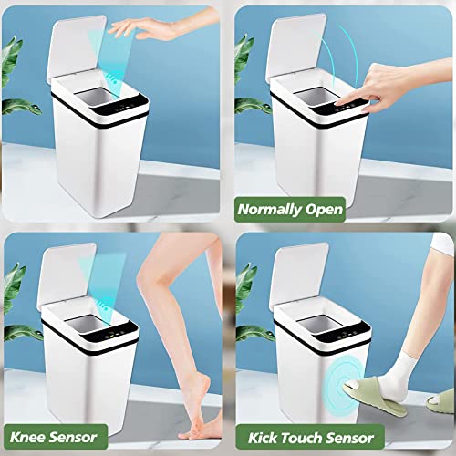 FUNTOOB Sensor Trash Can Automatic Motion Sensor Trash Can 2.5 Gallon Bathroom Trash Cans with Lids Small Garbage Bin for Bedroom Bathroom Office