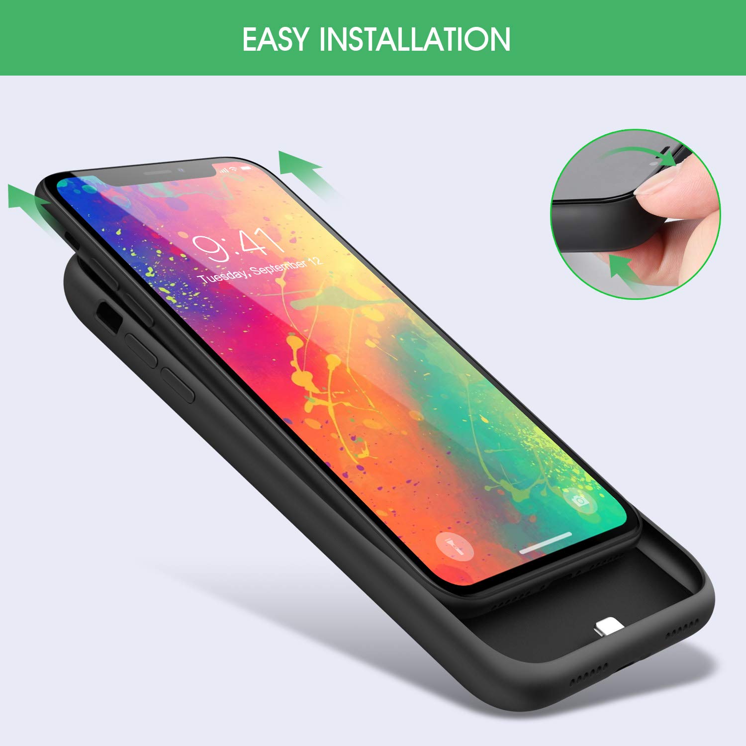 AONIMI Battery Case for iPhone 11, Newest [6800mAh] Portable Charging Case Rechargeable External Battery Pack Protective Extended Battery Backup Charger Case for iPhone 11 (6.1 inch) Black