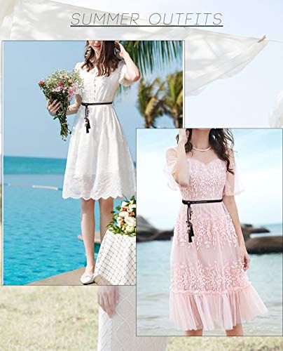 Exotic Women Waist Belt/Rope/Chain with Tassel and Beads in 8 Colors (black tan white)