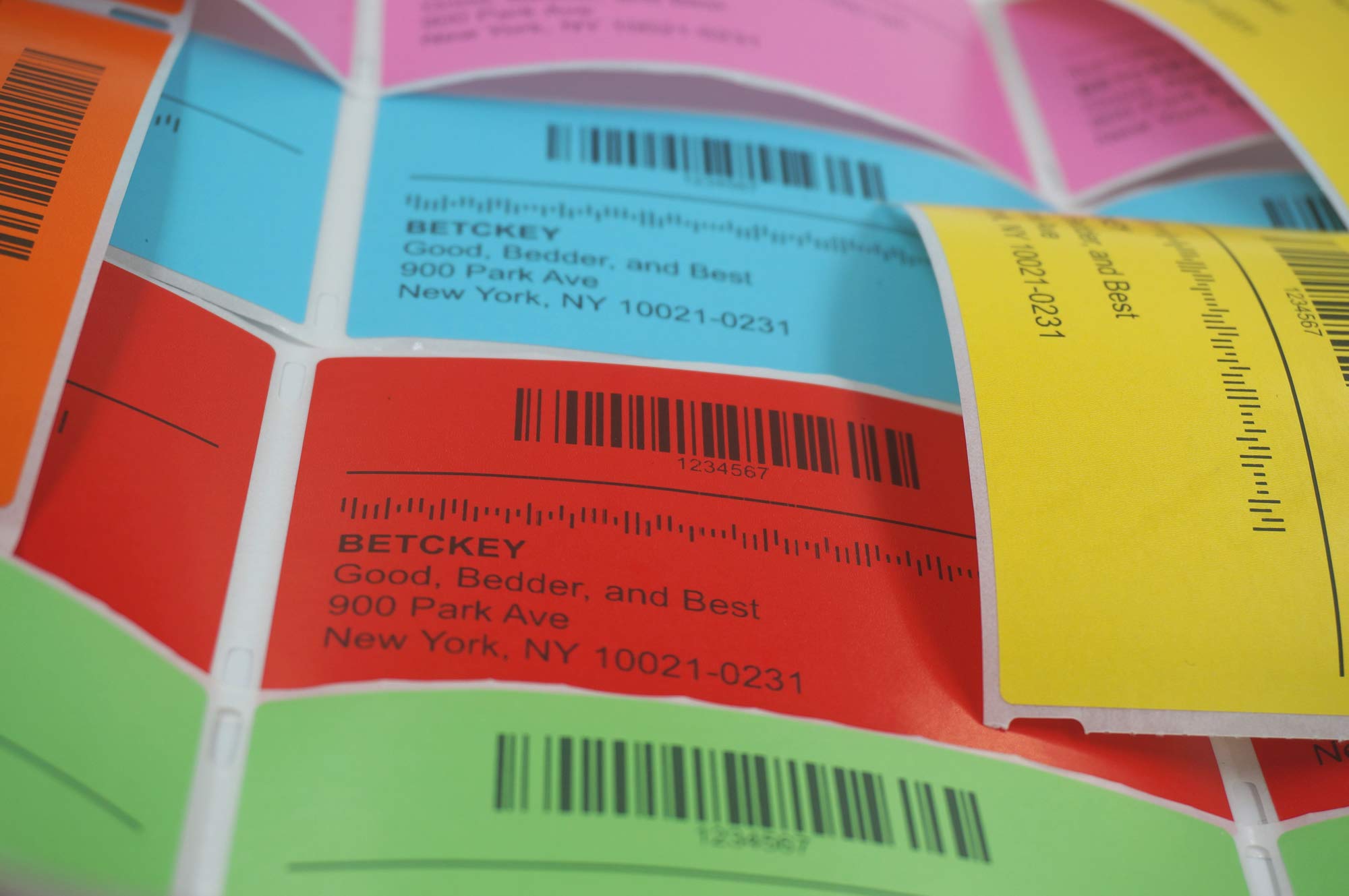 BETCKEY - 4" x 2" Barcode Shipping & Multipurpose Labels Compatible with Zebra & Rollo Label Printer,Premium Adhesive & Perforated[Green, 6 Rolls, 4500 Labels]