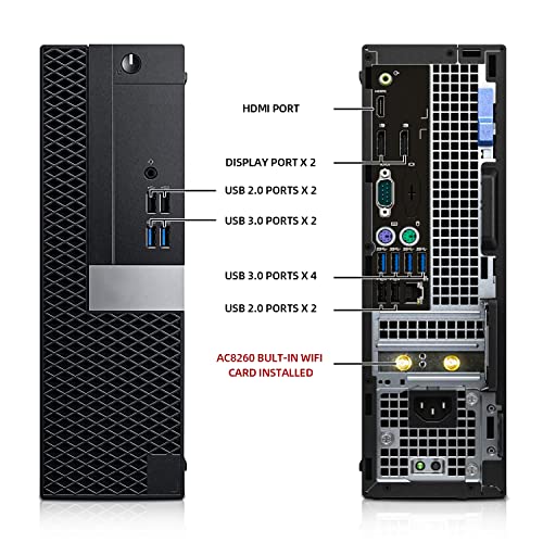 Dell OptiPlex 5040 Desktop Computers with 24'' Monitor PC Bundle,i7-6700 3.4GHz,16GB Ram New 512GB M.2 NVMe SSD,Intel AC8260 Built-in WiFi Bluetooth, HDMI Dual Support,Windows 10 Pro(Renewed), Black