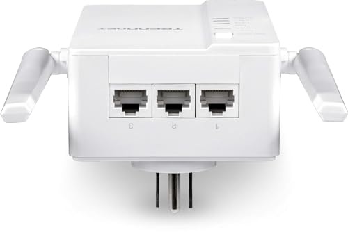 TRENDnet Wi-Fi Everywhere Powerline 1200 AV2 Dual-Band AC1200 Wireless Access Point Kit, Includes 1 x TPL-430AP and 1 x TPL-423E, 3 x Gigabit Ports, Easy Installation, White, TPL-430APK