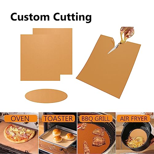 UBeesize 2 Pack Large Copper Oven Liners for Bottom of Oven BPA and PFOA Free,16"x24" Thick Heavy Duty Non Stick Teflon Oven Mats for Electric, Gas, Toaster,Convection, Microwave Ovens and Grills