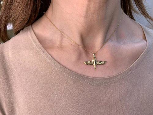 Baltinester Handmade IDF Wings Israeli Army Paratrooper Pendant in 14k Yellow Gold 20.5 x 30 mm Jewelry