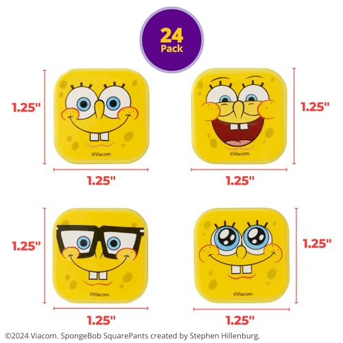 DecoPac SpongeBob SquarePants™ Mood Faces Rings, SpongeBob Cupcake Decorations Featuring SpongeBob SquarePants, Yellow - 24 Pack