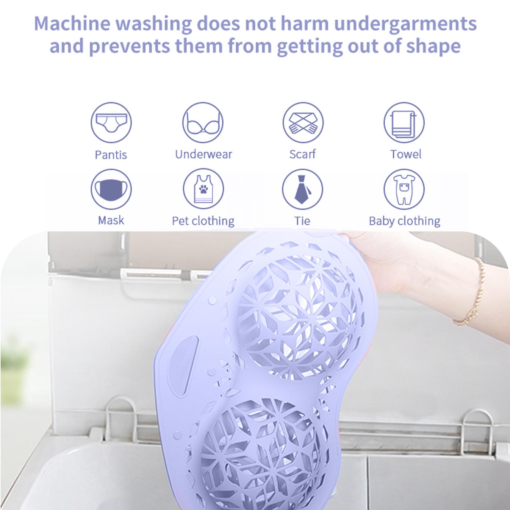 Silicone Bra Washing Bag Anti Deformation Bra Bags for Laundry Flexible Lingerie Bags with Snap Button for Washing Delicates Bra Washer Protector 15 X9.7 Inch Purple Storage Items