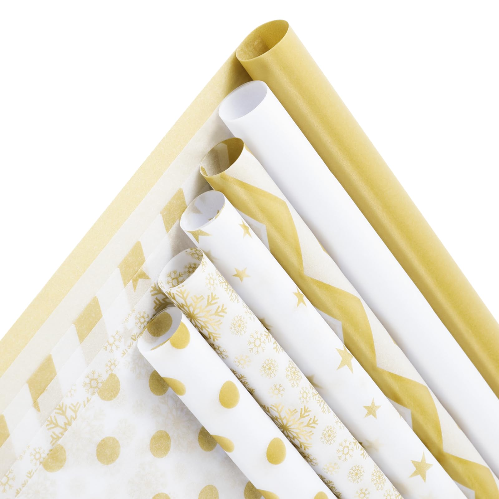 Cholancy 100 Sheets Tissue Paper for Gift Bags, 20'' x 14'' Christmas Tissue Paper for Gifts Wrapping,Gold Tissue Paper Bulk for Wedding Holiday Parties Decor
