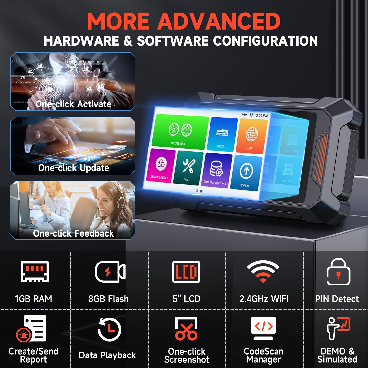 AUTOPHIX Upgraded OBD2 Scanner OM129 Battery Test 2-in-1 Code Reader Full Live Data Check Engine Code Reader with All OBD2 Function Enhanced Code Definition Car Code Reader Diagnostic Scan Tool