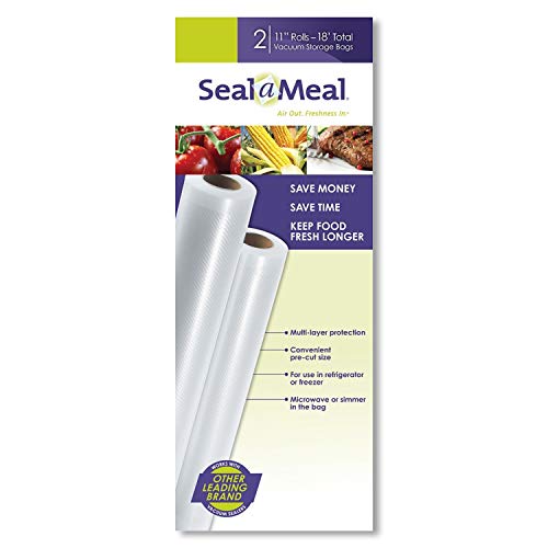 Seal-a-Meal 11" x 9' Vacuum Seal Rolls for Seal-a-Meal and FoodSaver Vacuum Sealers, 2 Pack - FSSMBF0626-000
