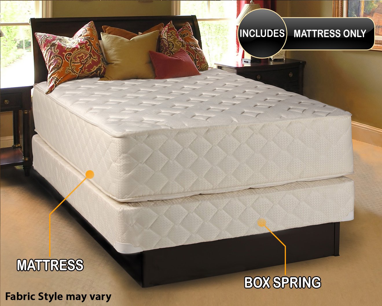 Dream Solutions USA Highlight Luxury Firm Queen Size (60"x80"x14") Mattress Only - Fully Assembled - Spine Support, Innerspring Coils, Premium Edge Guards, Longlasting