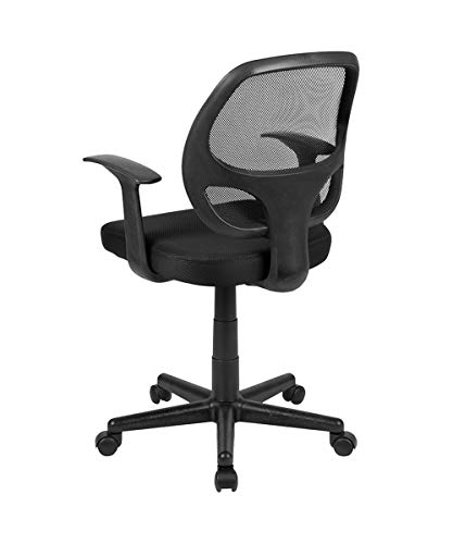 Flash Furniture Flash Fundamentals Mid-Back Black Mesh Swivel Ergonomic Task Office Chair with Arms