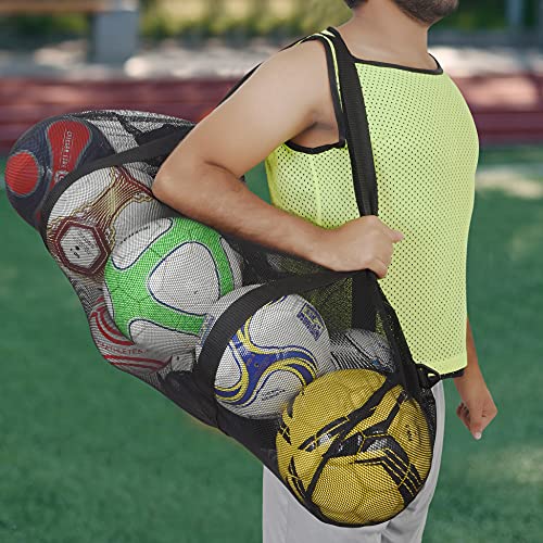Athllete Extra-Large Heavy-Duty Soccer Ball Bag (34β X 24β) with Comfortable Shoulder Straps - High Capacity Mesh Ball Bag for Sports and Training