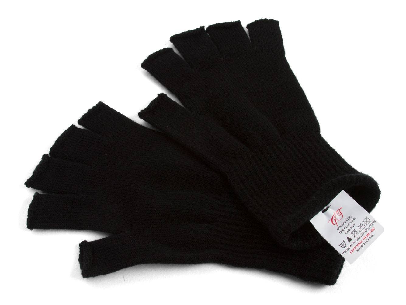 Gravity Threads Unisex Warm Half Finger Stretchy Knit Fingerless Gloves, Kelly Green