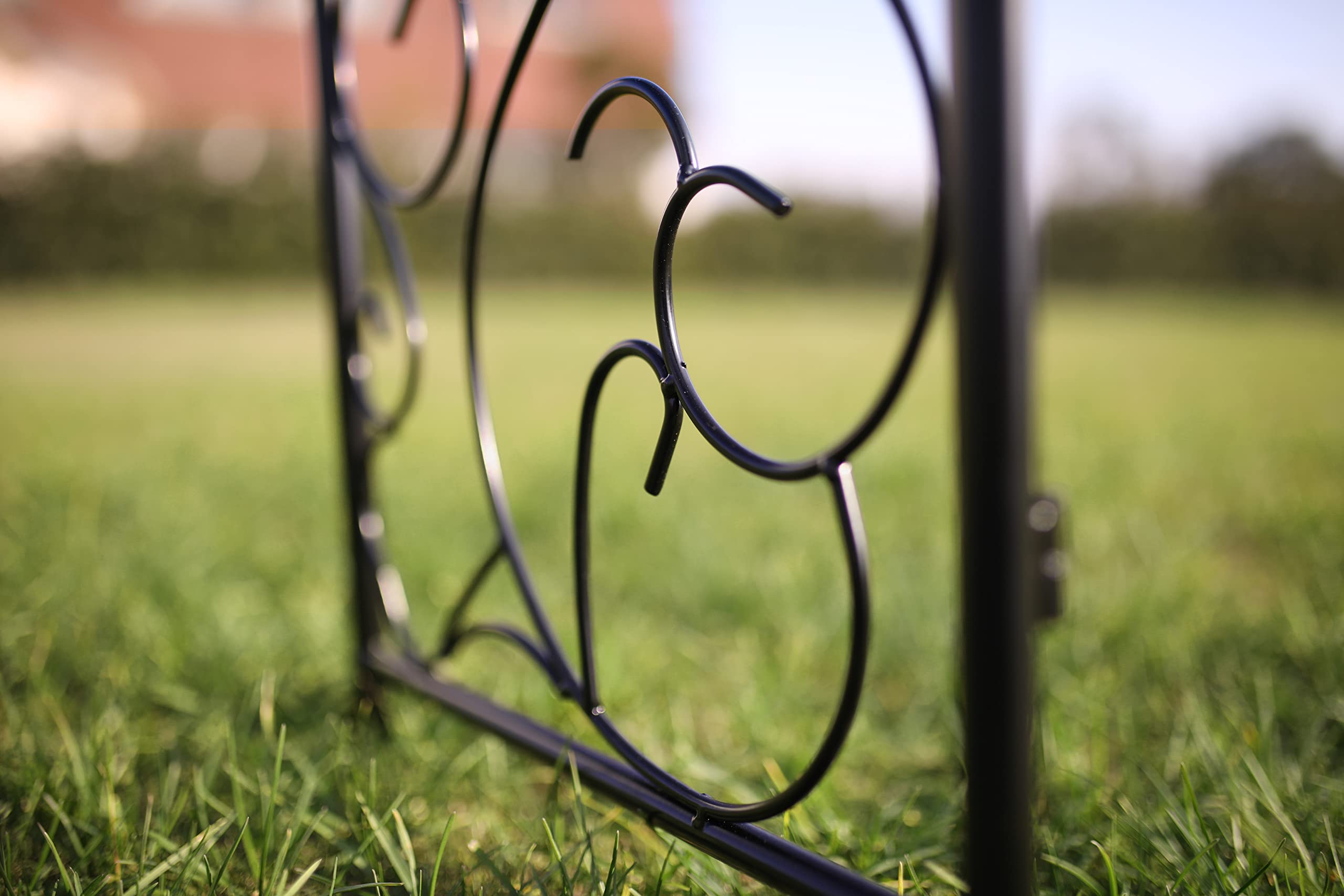 Better Garden Steel 7'5'' High x 4'2'' Wide Garden Arch with Gate, Garden Arbor for Various Climbing Plant, Outdoor Garden Lawn Backyard
