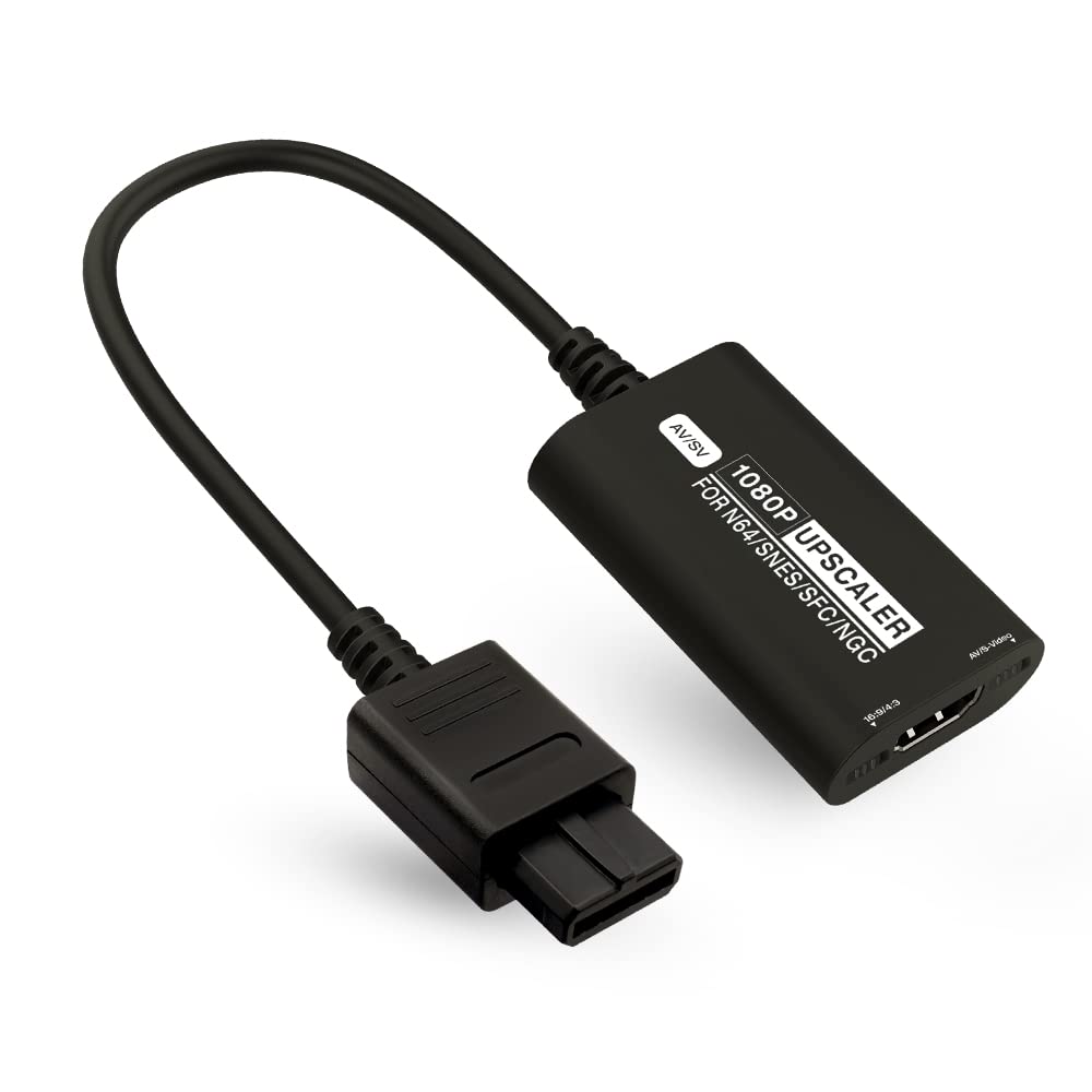 Kacenray HDMI Converter for Nintendo Gamecube NGC N64 SNES SFC 1080P Upscaler HDMI Adapter with 4:3/16:9 Aspect Ratio Switch for Nintendo Game Console