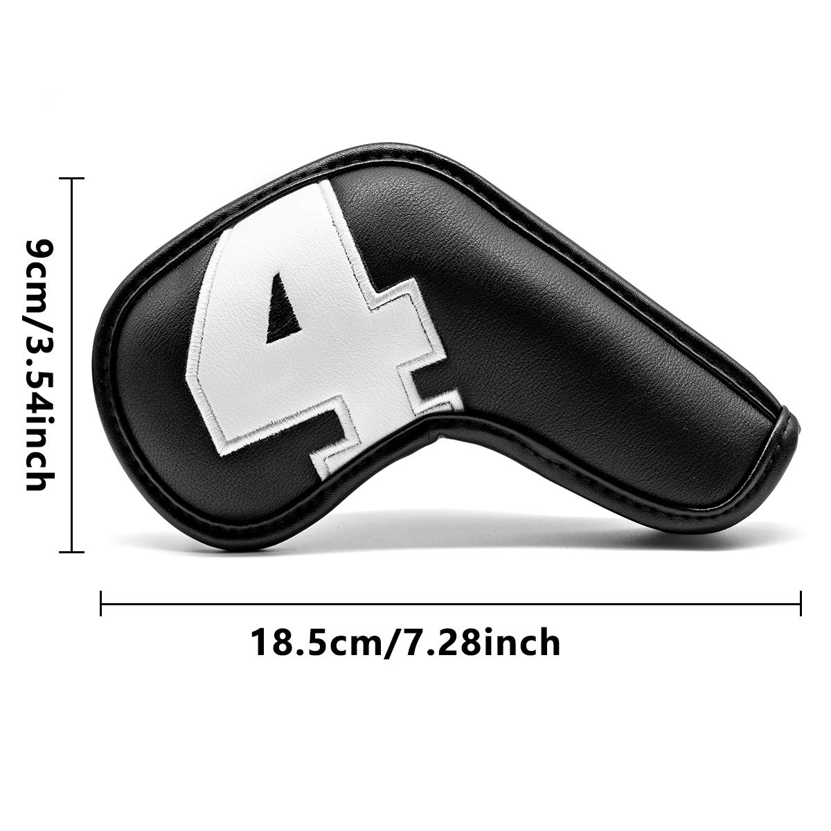 Barudan Golf Iron Club Head Covers Set Headcovers for Callaway Ping S5 - Big Colorful Number - Long Neck - Black Pu Leather fits Small Standard Oversized Golf Clubs 10pcs/Pack (Black+White Number)