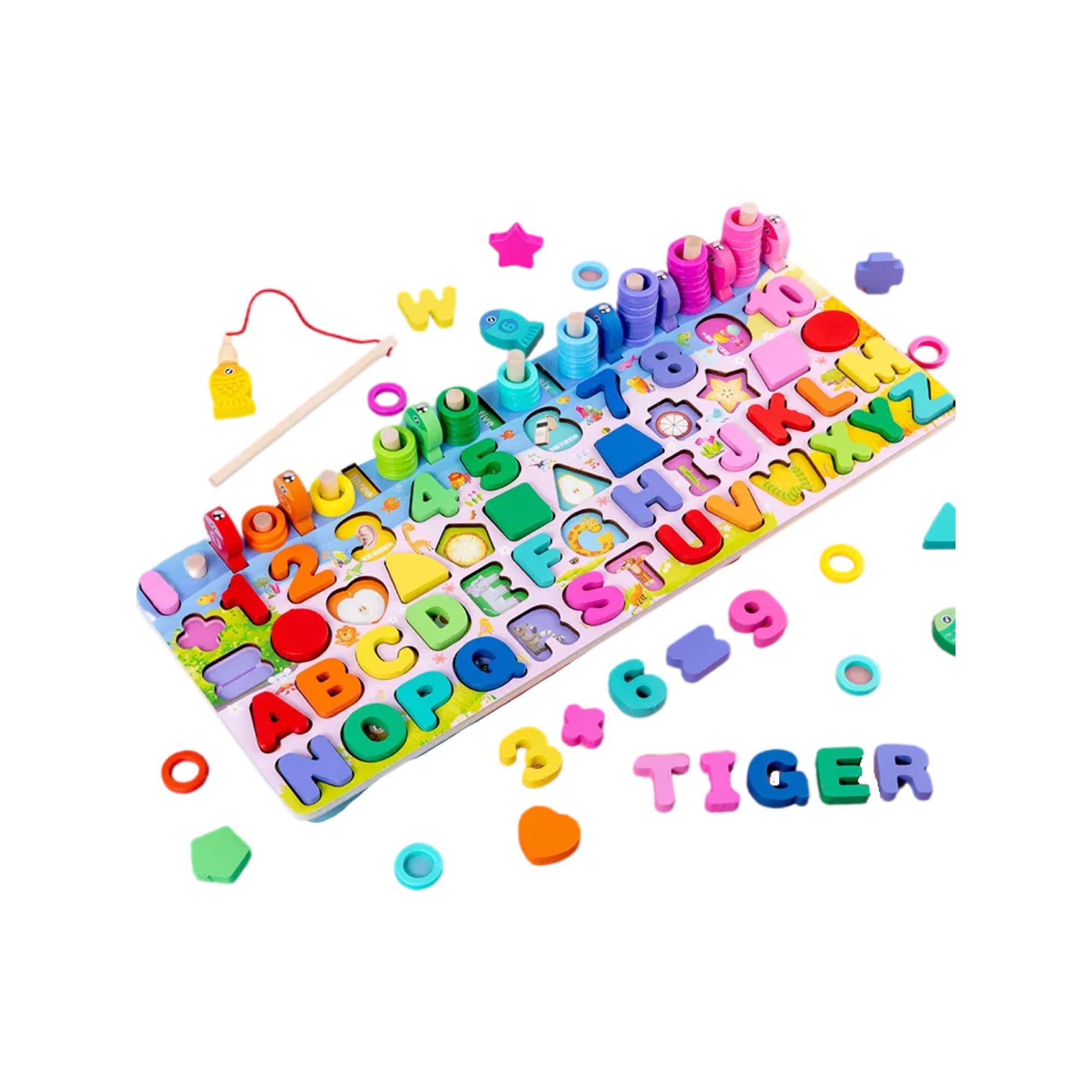 Baby Toddler Educational Montessori Wooden Alphabet and Shape Blocks and Busy Board Christmas Birthday Gift Ideas