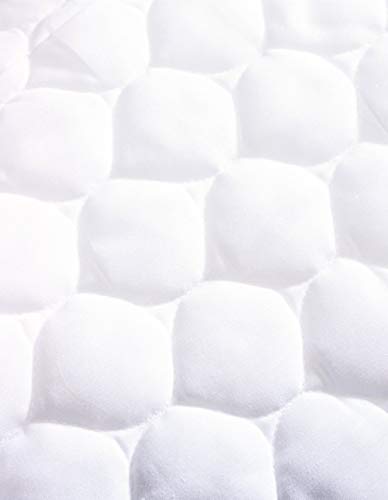 TL Care Waterproof Fitted Porta/Mini Crib Mattress Protector, Quilted Cotton and Noiseless Mini Crib Pad Cover, White, 38" x 24"