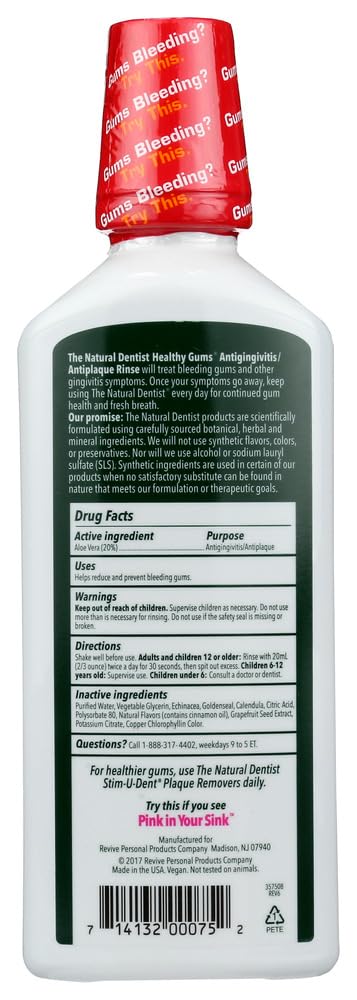The Natural Dentist Antigingivitis Rinse, Peppermint Twist - 16.9 oz - 2 pk