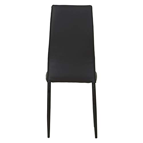AOSGYA Modern Kitchen Dinning Room Chairs, Ergonomically High Backrest Faux Leather Dining Chair w/Metal Frame Legs, Set of 4 Upholstery Chairs (Black)