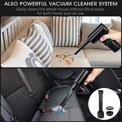 Compressed Air Duster, 100000RPM Electric Air Duster & Vacuum Cleaner 2 in 1 Rechargeable 7600mAh Cordless, Keyboard and Computer Cleaner, Replaces Compressed Air Cans