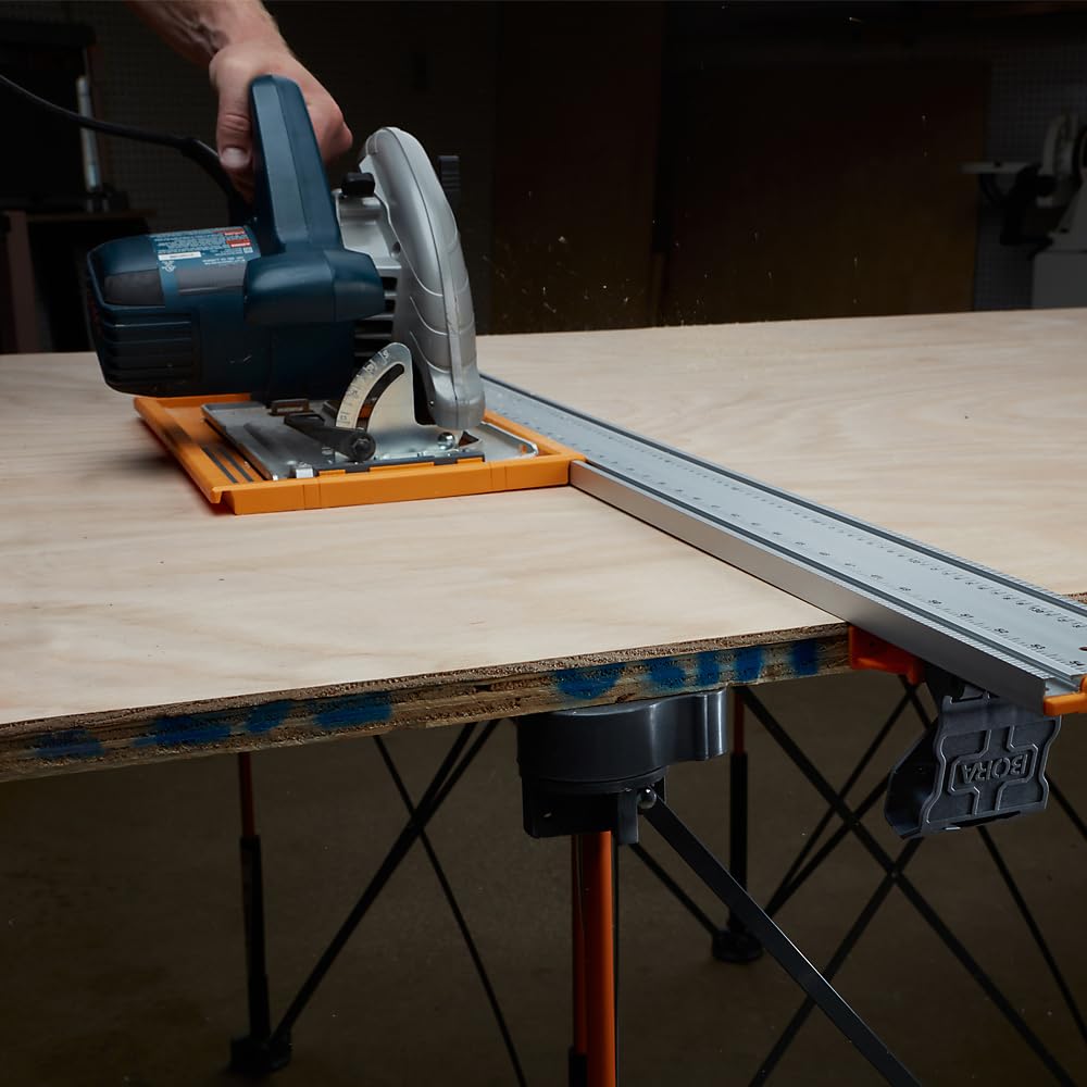 BORA 5-Piece NGX Clamp Edge System Set for Making Precision Cuts, Includes 50-inch Clamp Edge, 50-inch Extension, Pro Saw Plate, Track Clamps, Non-Chip Strip, 544500