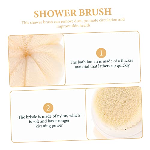 Healeved 2pcs Long Handle Bath Brush Scrub Sponges Brush Cleaner Body Wash Sponge Shower Loofah Scrubber Back Scrubber Bath Mesh Sponge Dual-Sided Bath Brush Shower Brush Back Scrubbers One