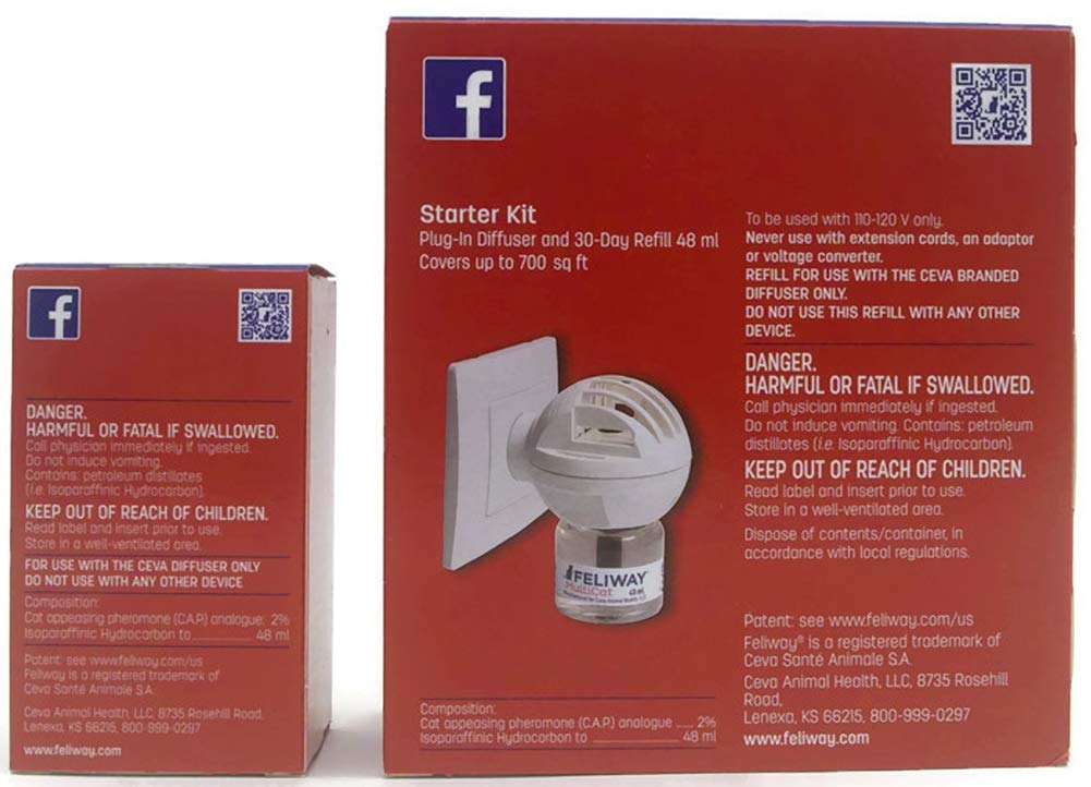 Feliway MultiCat Pheremone Diffuser & 2 Refills Cat Calming Product 60 Day Supply Bundle