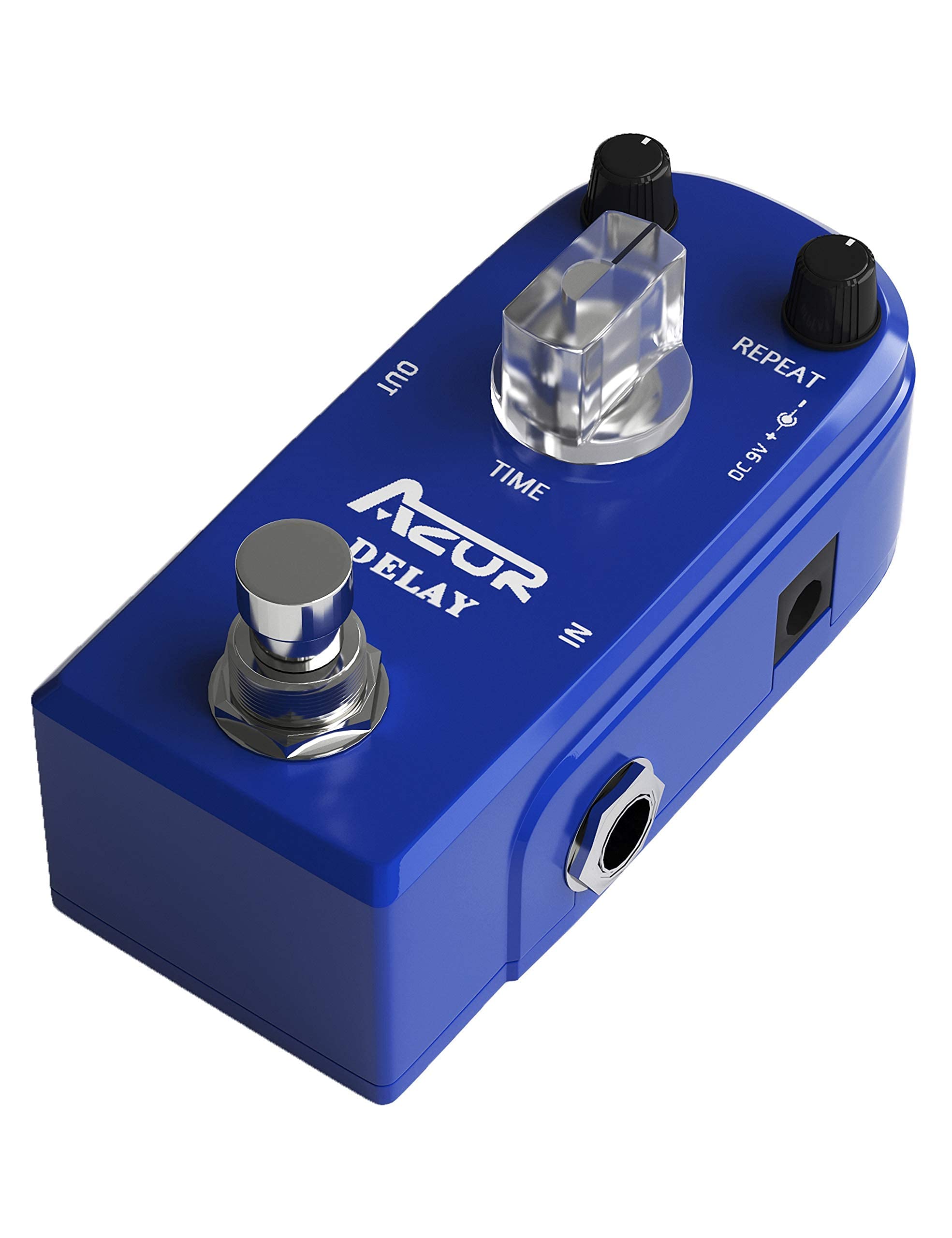 AZOR Vintage Analog Delay Guitar Effect Pedal with Guitar Effect Pedal Cables 3 Pack (Gold)