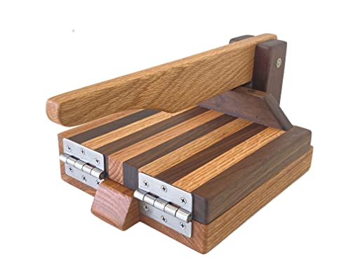 Central Coast Woodworks Hardwood Tortilla Press - Red Oak & Walnut- 8 inch