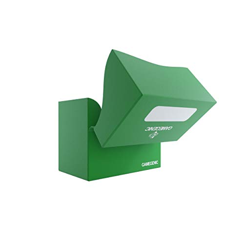 Gamegenic Side Holder 80+ Casual Deck Box | Double-Sleeved Card Storage with Flex Card Divider | Premium Card Game Protector | Cobra Neck Technology | Holds up to 80 Cards | Green Color | Made