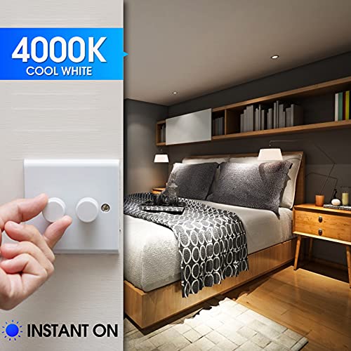 Energetic 12-Pack A19 LED Bulb 100W Natural White 4000K Dimmable Light Bulbs, 13.5W 1600lm CRI80+, 15000Hrs, UL Listed