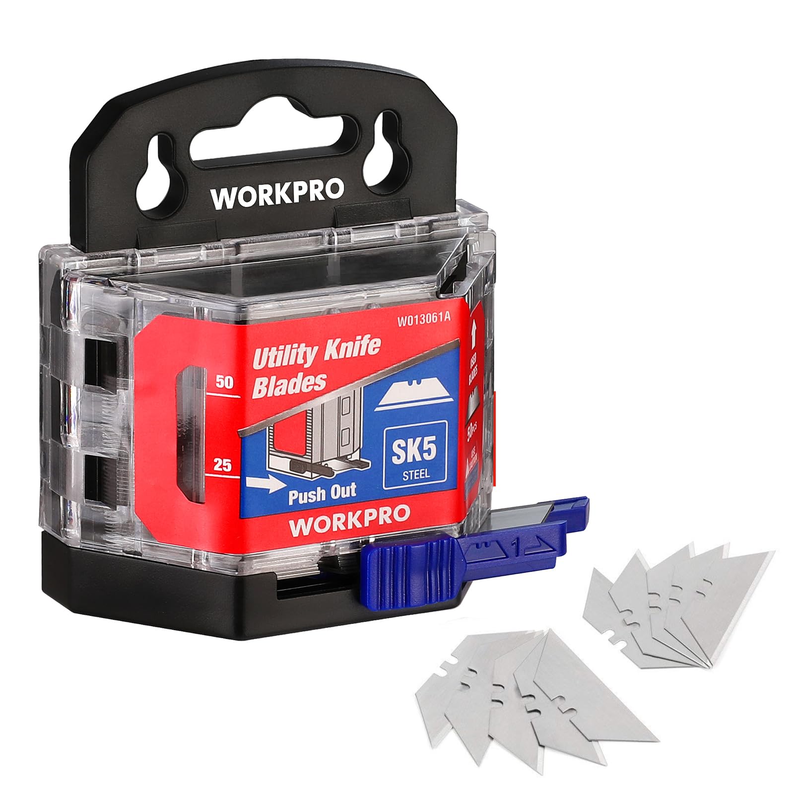WORKPRO Folding Utility Knife, 3-Pack EDC Foldable Pocket Utility Knife Sets&WORKPRO 50-Pack Utility Knife Blades with Dispenser