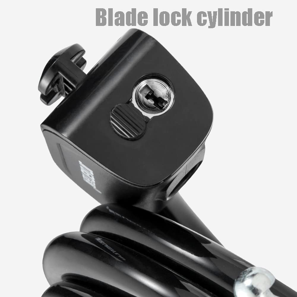 AZPINGPAN 150cm Self-Rolling Bicycle Lock丨Built-in Dust Cover Copper Lock Core Anti-Theft Steel Cable Chain Lock丨Outdoor Portable Mountain Road Motorcycle Fixing Accessories