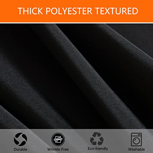 Hstbgdlk 2 Pack Black Tablecloth Fitted Table Covers for 6 Foot Rectangle Tables - Water Resistant Washable Fabric Polyester Rectangle Table Clothes for Parties, Trade Show(72L x 30W x 30H Inches)