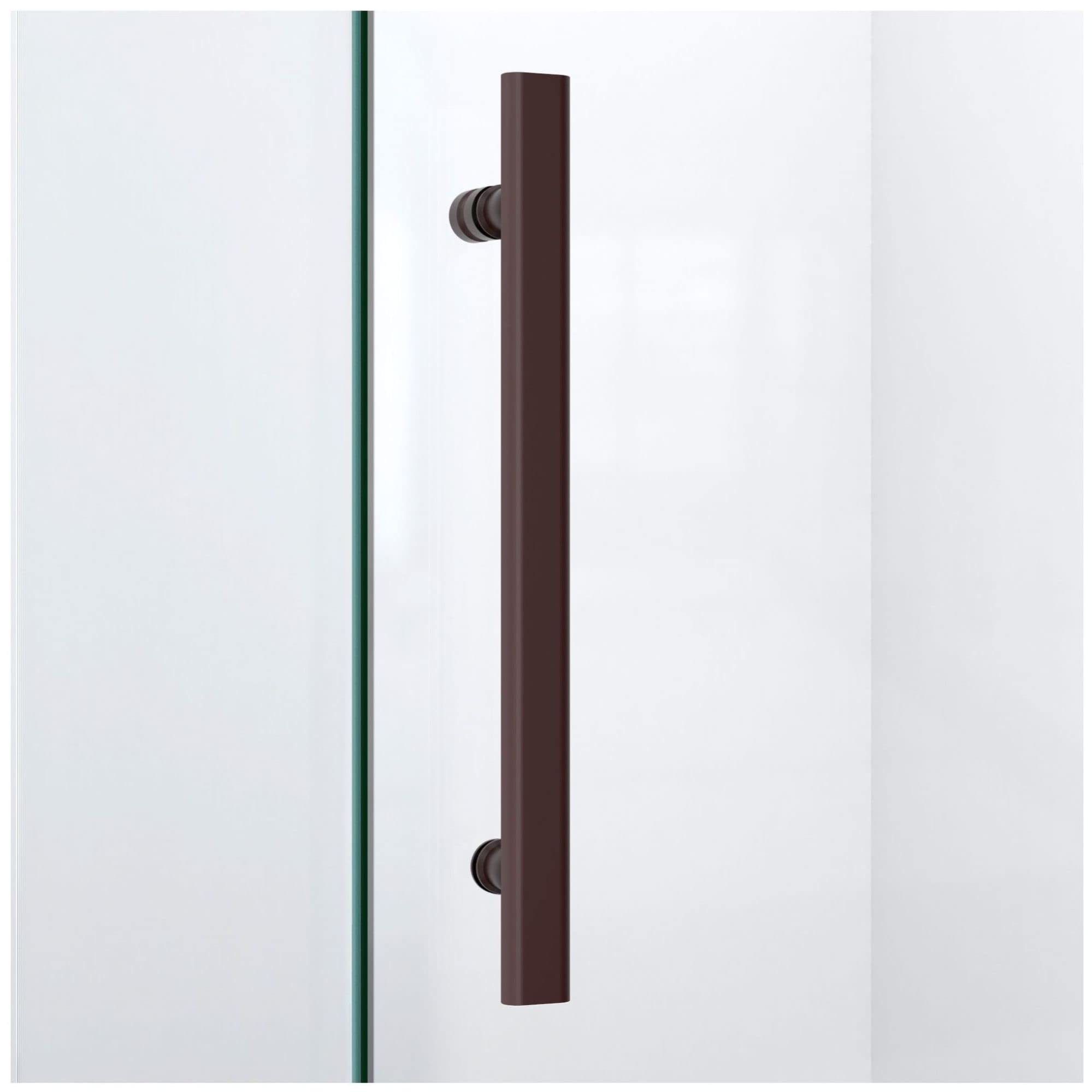 DreamLine Quatra Plus 34 in. D x 58 in. W x 72 in. H Frameless Hinged Shower Enclosure in Satin Black, SHEN-1434580-09