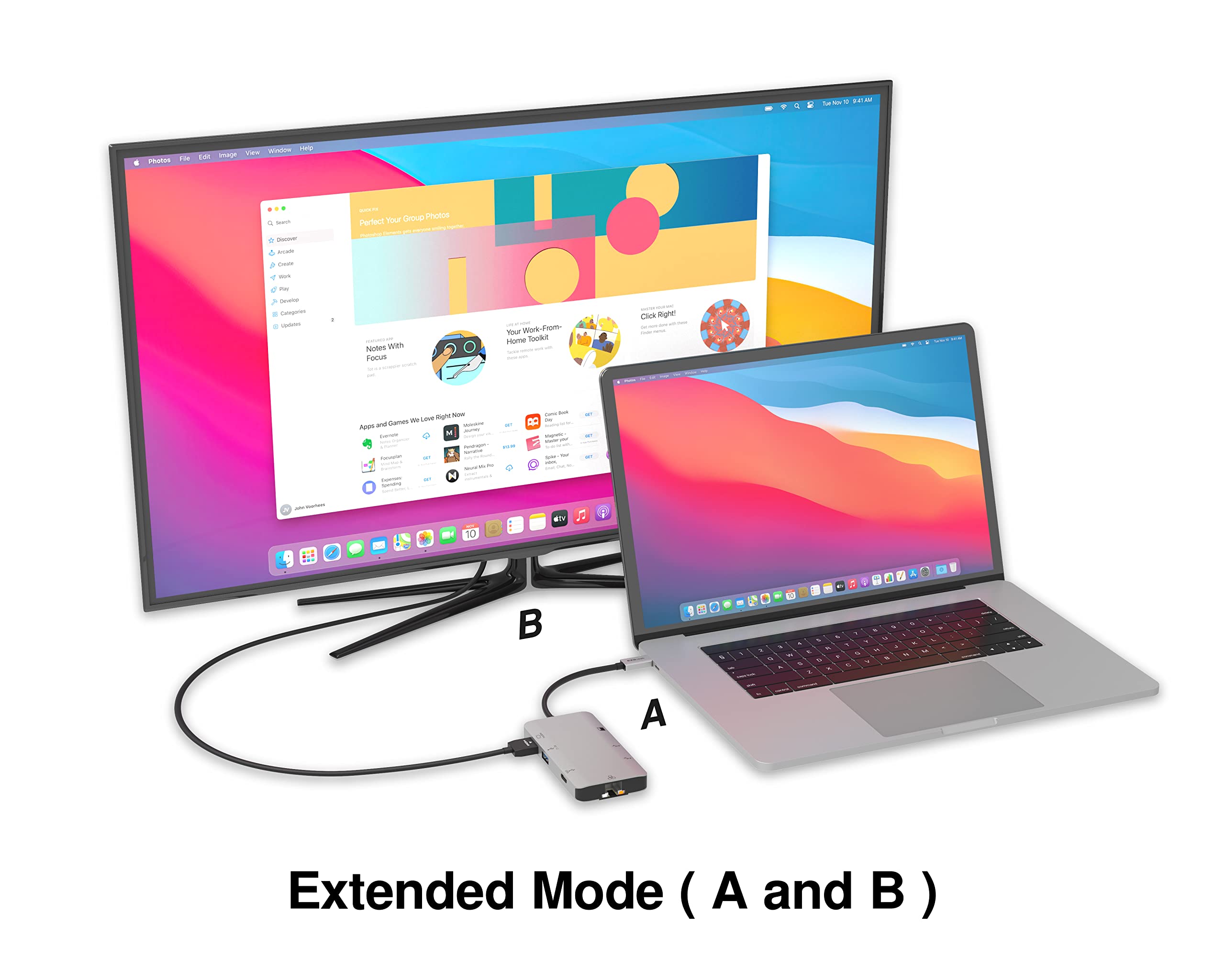 EZQuest USB C Hub Docking Station 8 in 1 with 4K HDMI, 1 Gbit Ethernet, 3 USB A 3.0 Ports, 1 USB-C PD/Data, SD/Micro SD for Work and Travel, Compatible with MacBook/Dell/HP/Lenovo/Laptops