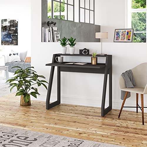 Fytz Design Computer Desk for Bedroom, Office & Small Spaces - Writing Desk Ideal for Students, Kids, Adults - Modern Design Compact Desk with Display Shelf