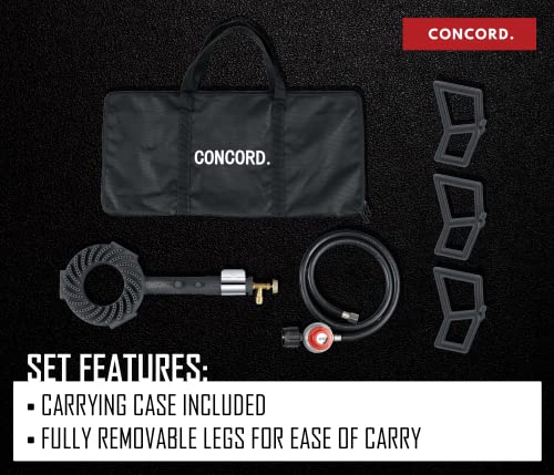 CONCORD Falcon Burner. Full Cast Iron Propane Single Burner. Great for Camping, Outdoor Cooking, Home Brewing, and More