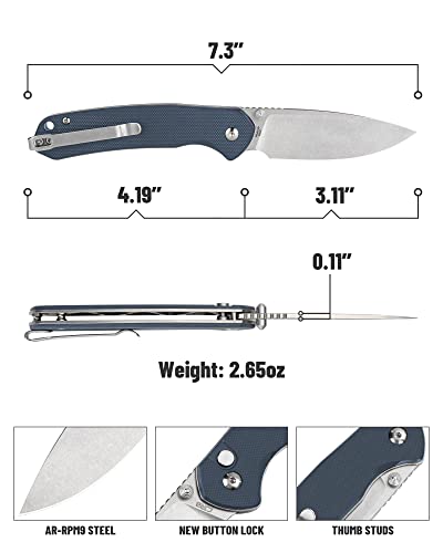 CJRB Pyrite Black Bundled with Blue Great EDC Knife Companion