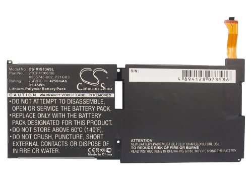 Cameron Sino New Replacement Battery Fit for Microsoft(4250mAh / 31.45Wh)