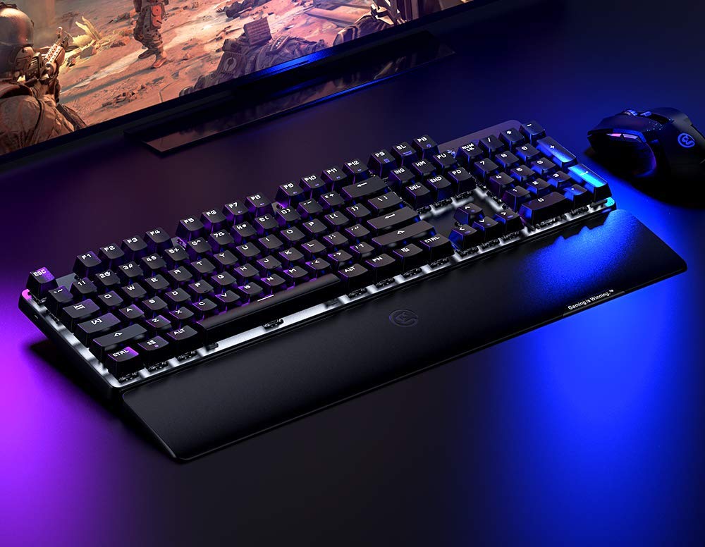 GameSir GK300 Wireless Mechanical Gaming Keyboard 2.4 GHz + Blutooth Connectivity, 1ms Low Latency, Aluminium Alloy Top Plate, Anti-ghosting for PC/iOS/iPad/Android Smartphone/Laptop and Mac (Renewed)
