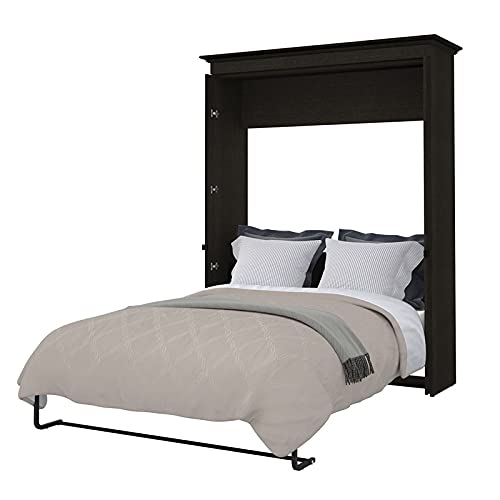 Atlin Designs 72" W Contemporary Wood Queen Murphy Bed in Deep Gray
