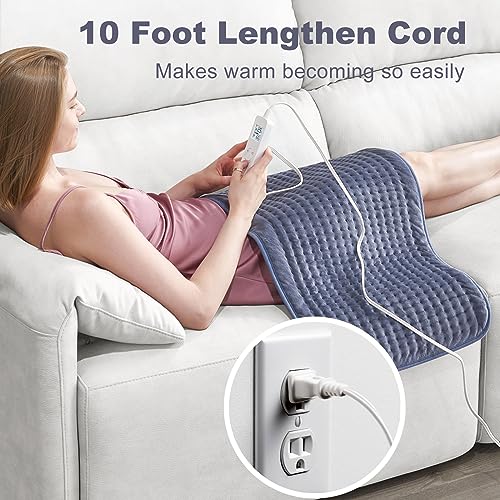 Heating Pad for Back Pain Relief, Extra Large 33 x 17", Portable Heating Pad for Shoulder, Neck, Cramp, Menstrual Pain, with Upgraded 6 Timer & 6 Temperature Controller