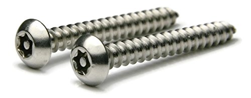 Torx w/Pin Tamper Proof Security Button Head Sheet Metal Screws 18-8 Stainless Steel T-27 - #14 x 2-25 Pieces
