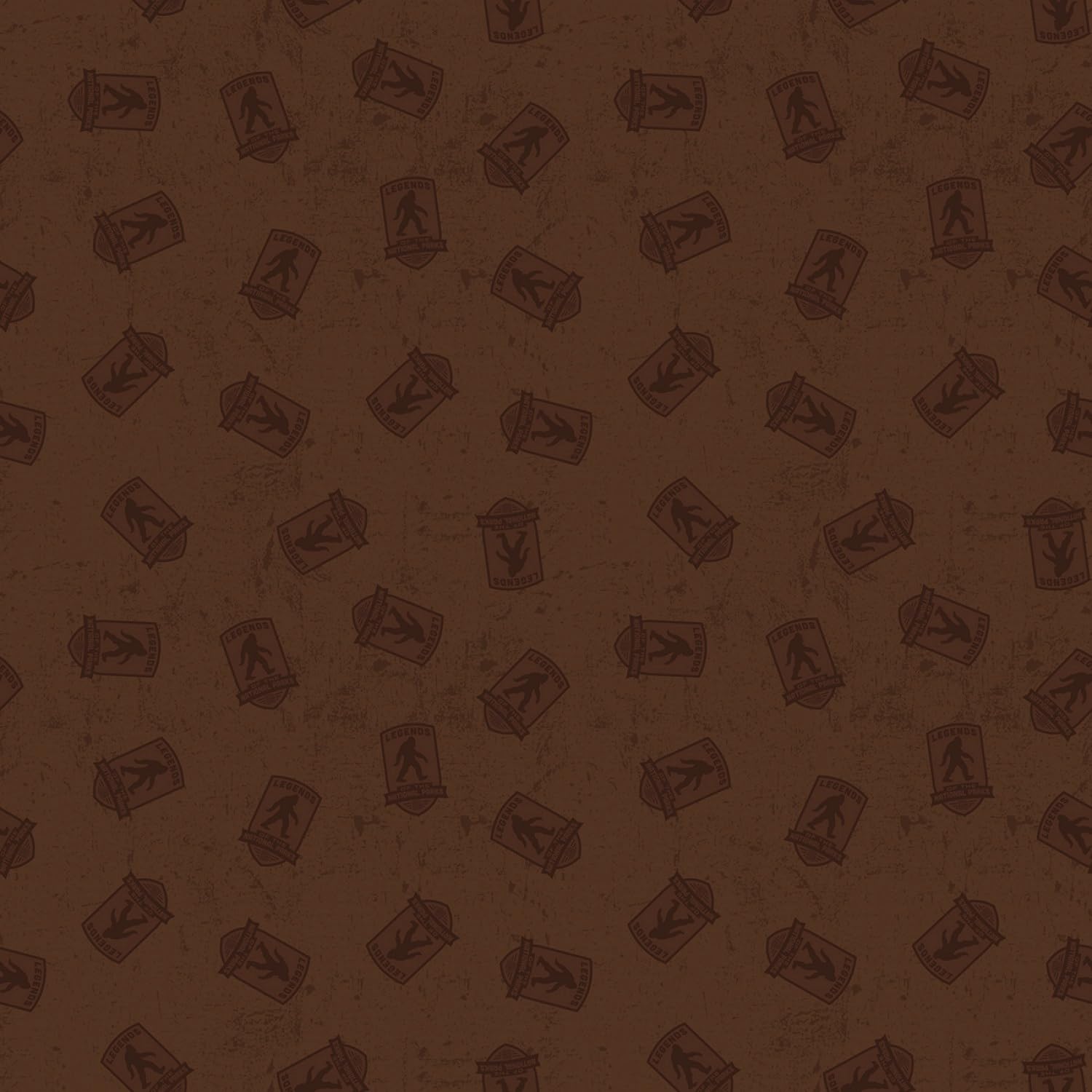 Riley Blake Legends of The National Parks Logo Toss, Fabric by The Yard (Brown)