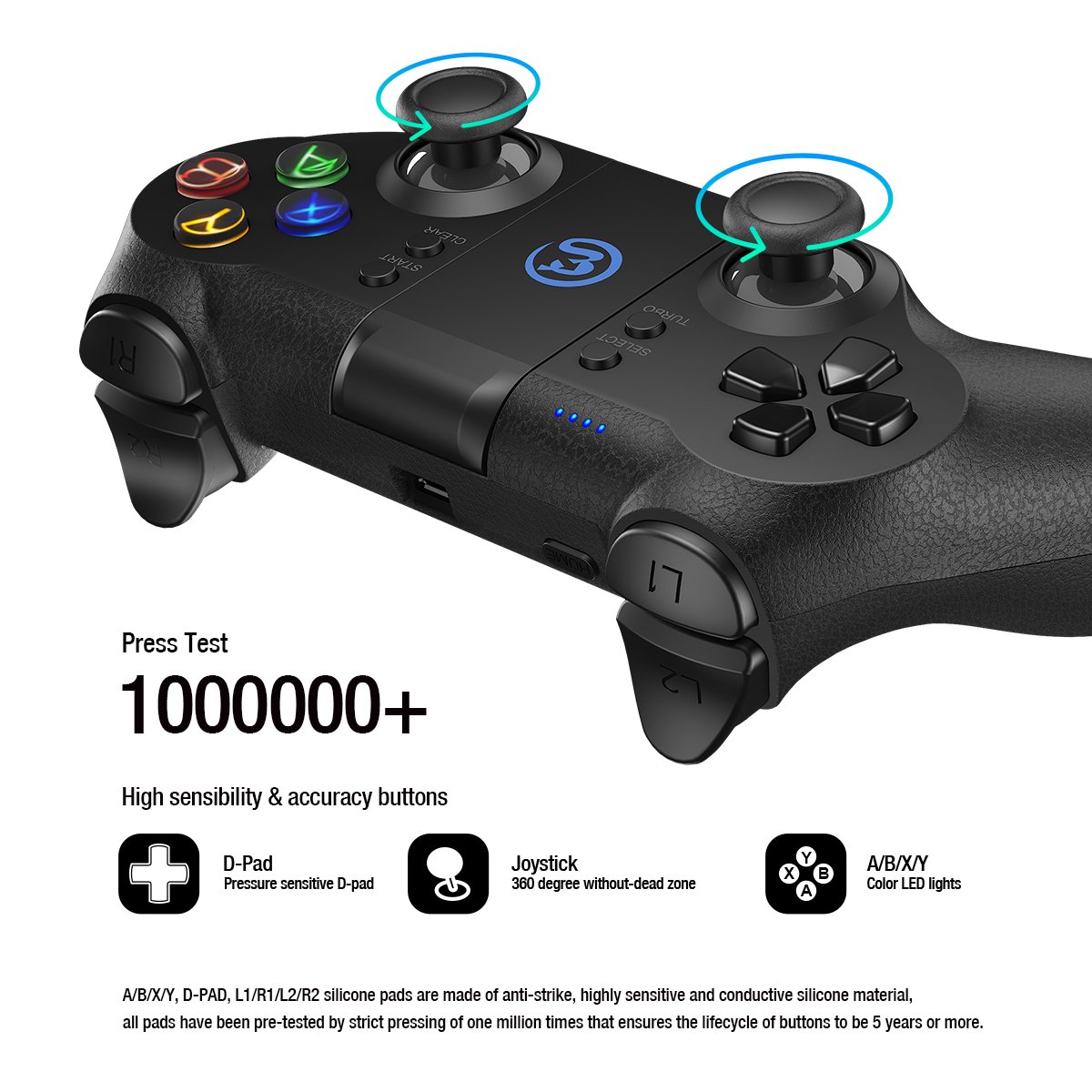 GameSir T1 Bluetooth Wireless Controller Android PUBG Gamepad, Wired USB PC Gaming Controller(Windows 7/8/10), PS3