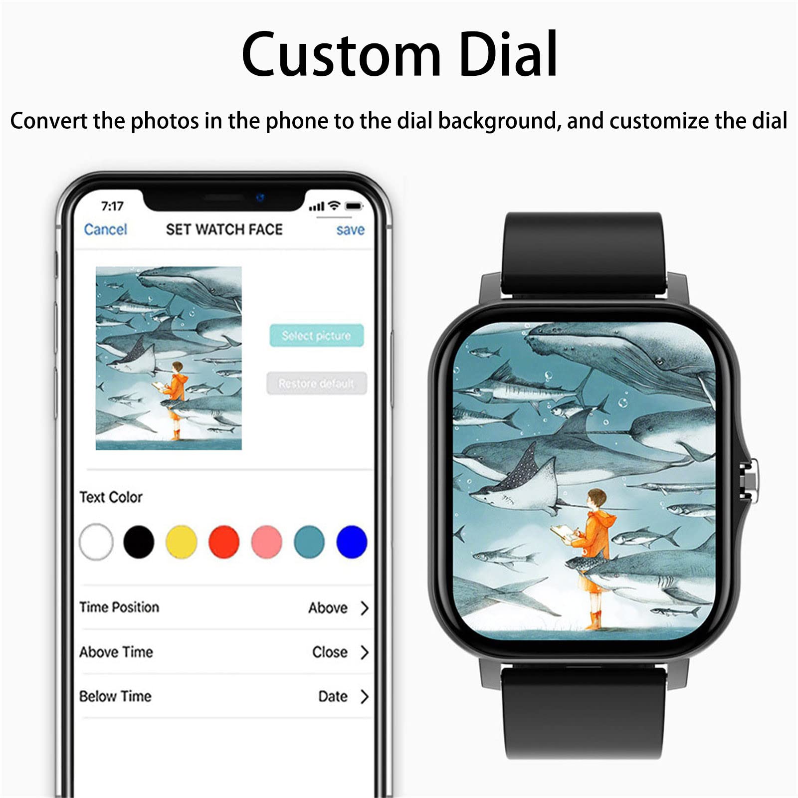 Bilukmi Smartwatch Multifunction Ip67 Waterproof Bluetooth Call Casual 1.7 inch IPS Full TOU-ch Screen Metal Case Custom Interface
