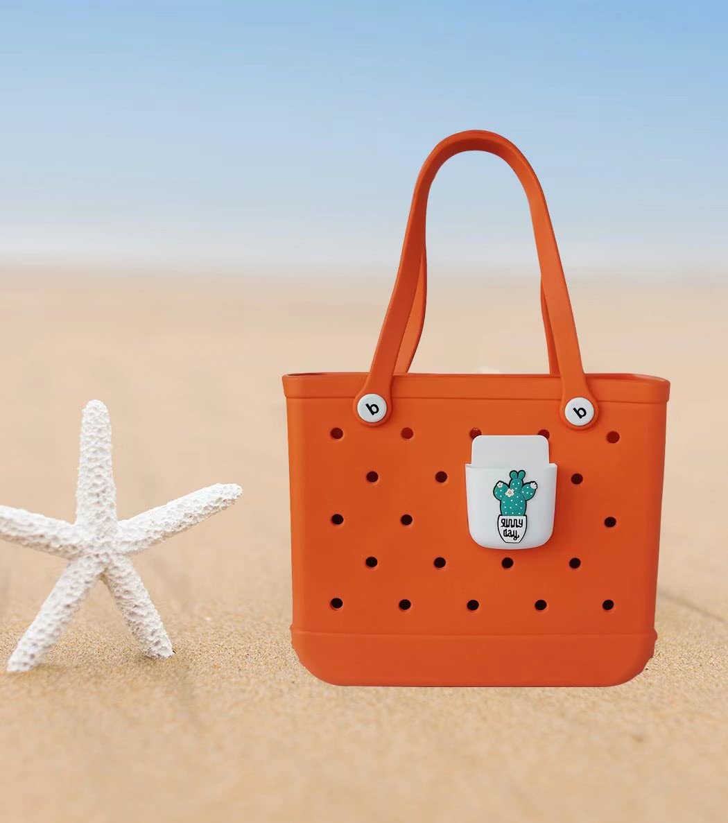 Sexyppl 1 Pack Cactus Box Charms Accessories Compatible with BoggBags Cartoon Cactus Box Insert Decorative Charms for Totes Beach Totes Keep Phone Keys (Green and White)