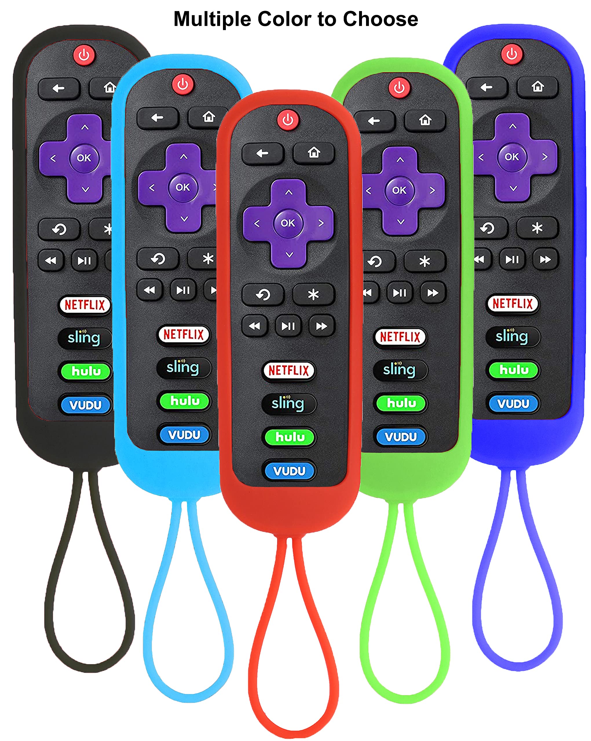 TOKERSE 2 Pack Glow Remote Case Compatible with TCL Roku Smart TV RC280 RC282 Remote Control - Replacement Silicone Case Cover Sleeve Glow in The Dark with Lanyard for TCL Roku TV Remote - Blue Green